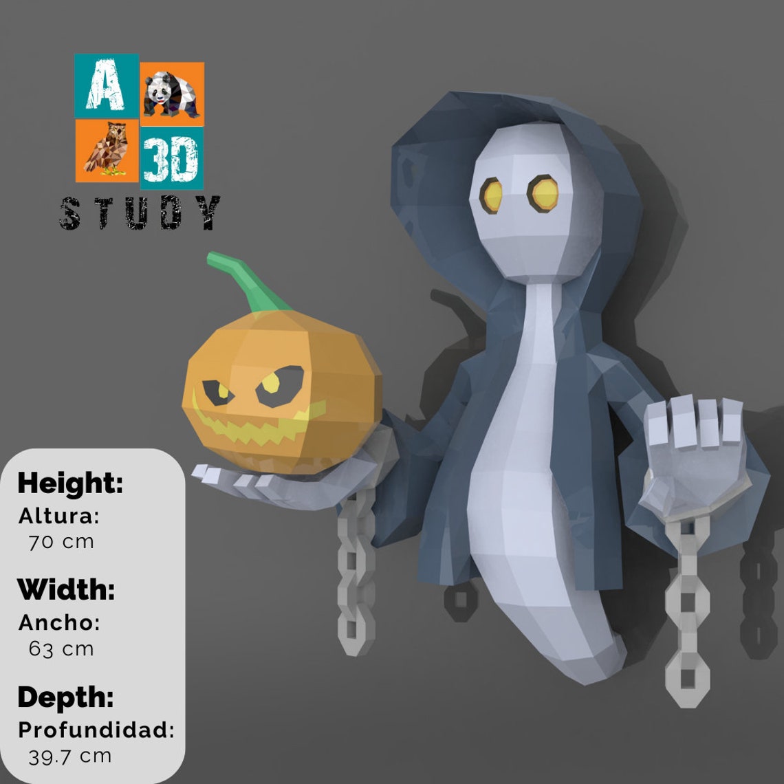 Fantasma: Papercraft Design PDF Template DIY 3D Model - Etsy