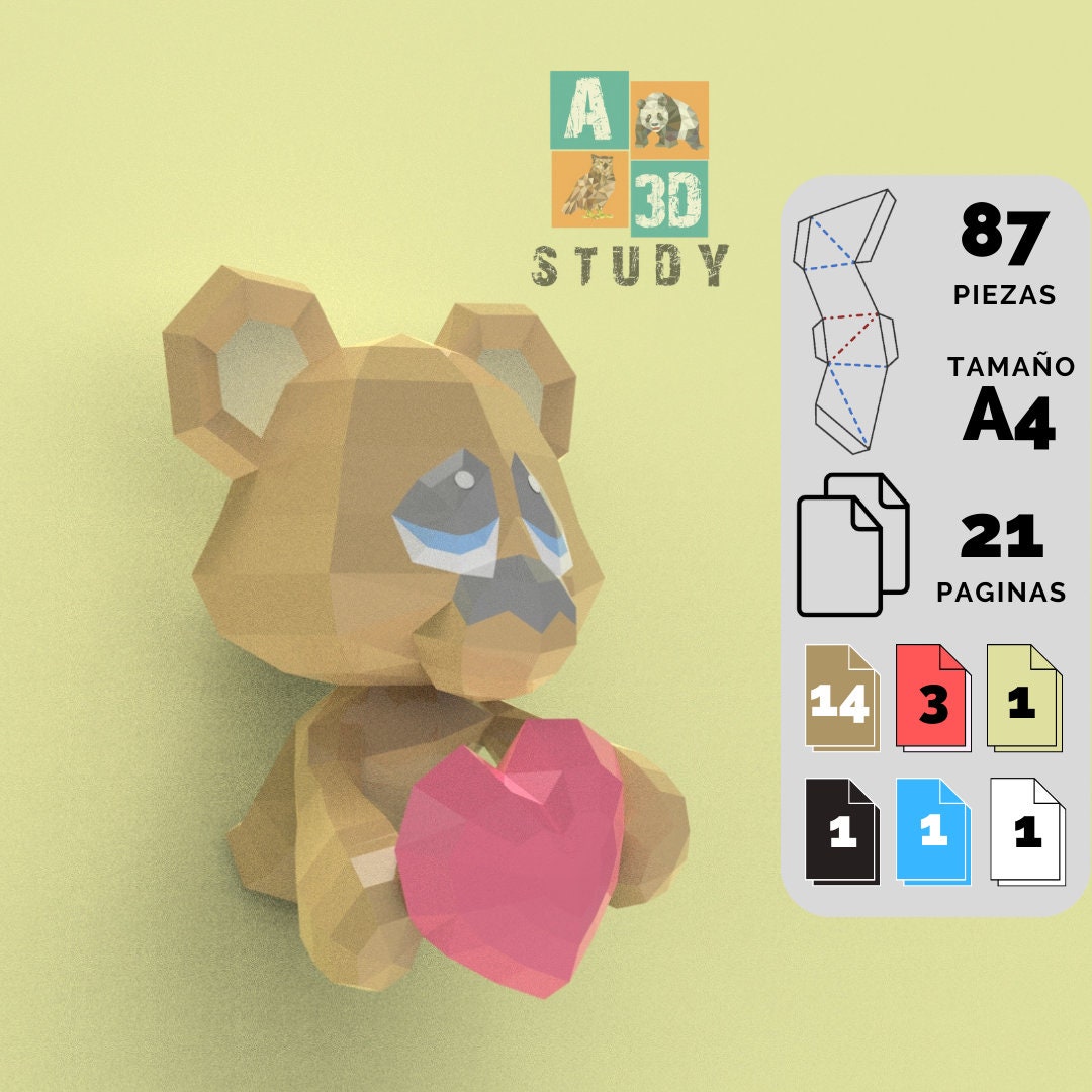 Osito: Papercraft Design, PDF Template, DIY 3D Model, Fanart, Paper ...