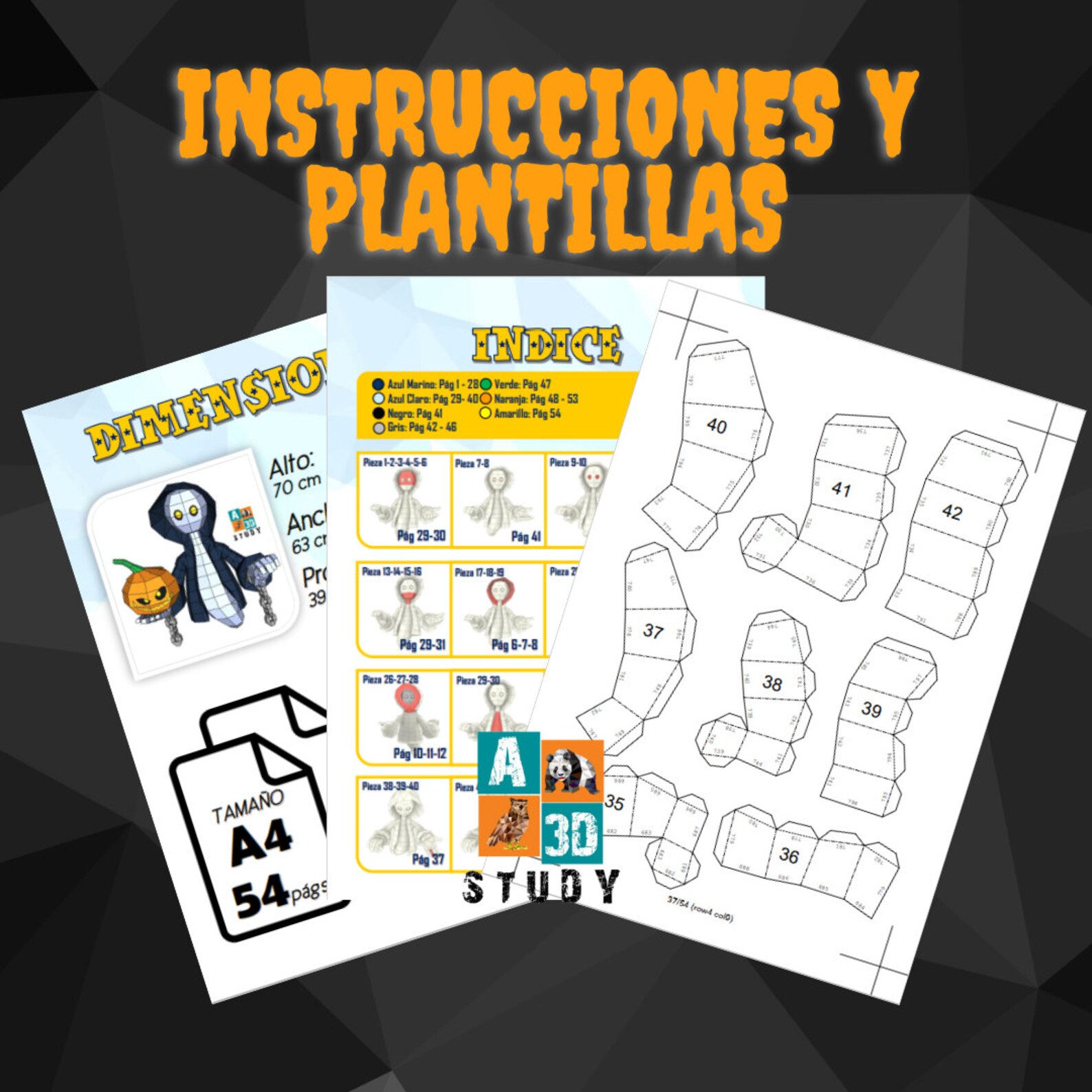 Fantasma: Papercraft Design, PDF Template, DIY 3D Model, Fanart, Paper ...