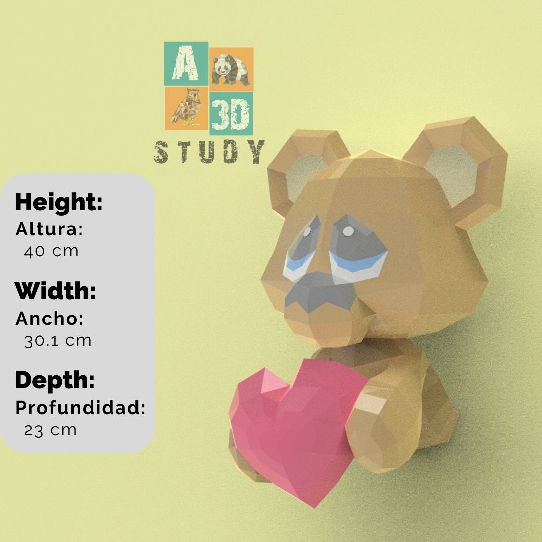 Osito: Papercraft Design, PDF Template, DIY 3D Model, Fanart, Paper ...