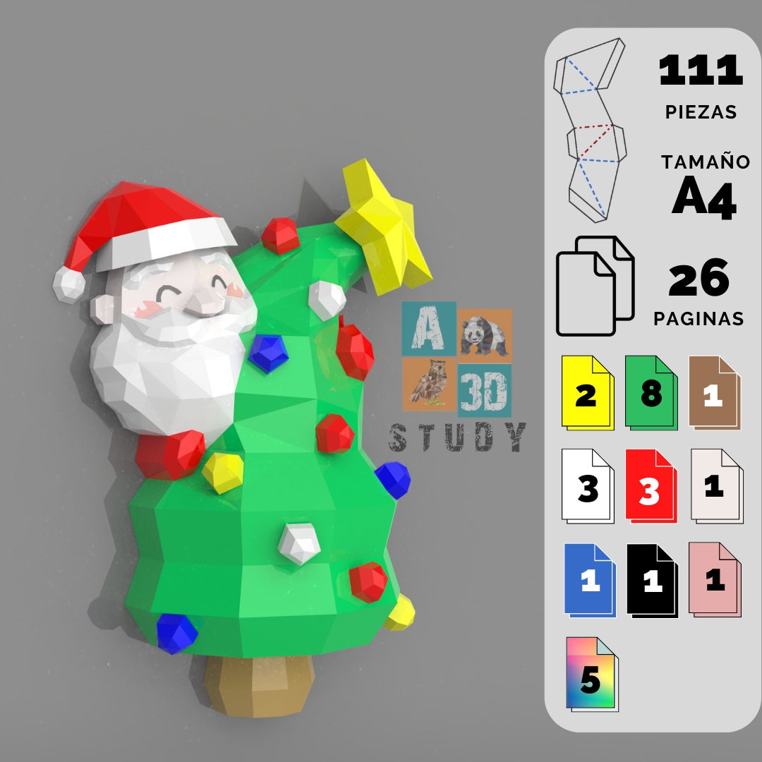 Papa Noel: Papercraft Design, PDF Template, DIY 3D Model, Fanart, Paper ...
