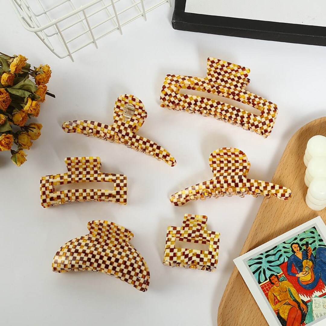 Checkered Claw Clips in Various Shapes and Sizes - Etsy