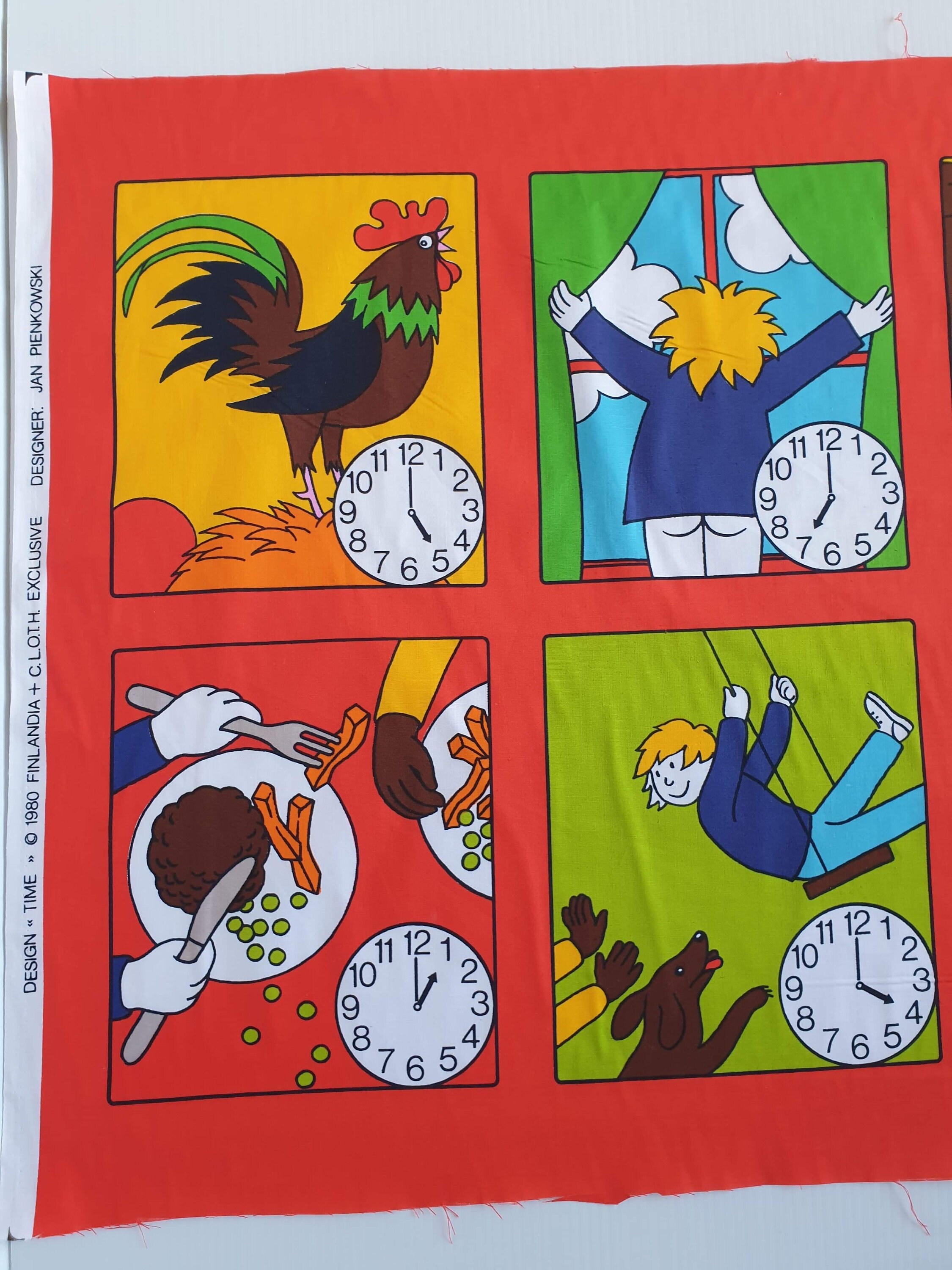 Jan Pienkowski Fabric Panel 1980s Vintage Material Meg and Mog Wall ...