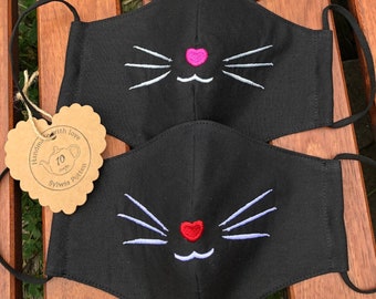 Cat Face Mask Cat Whisker Face Mask Kitten Face Mask Kitty - Etsy