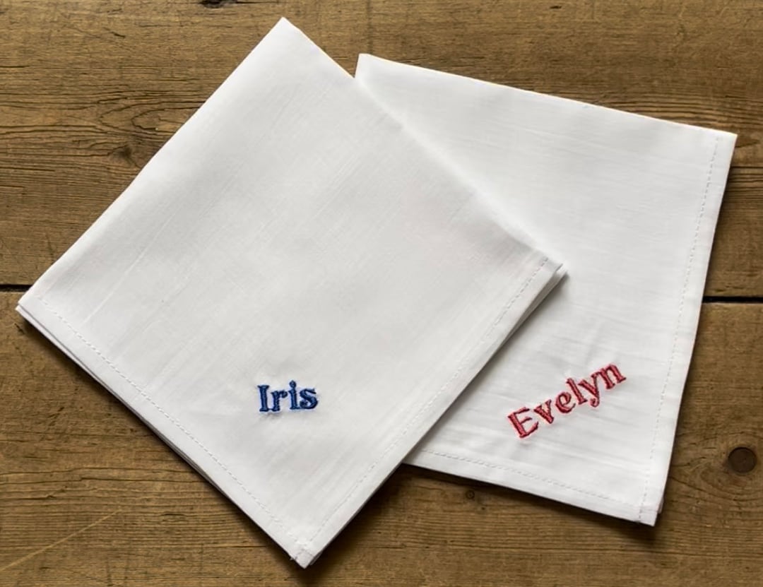 Childrens Embroidered Handkerchief, Child Personalised Handkerchief ...