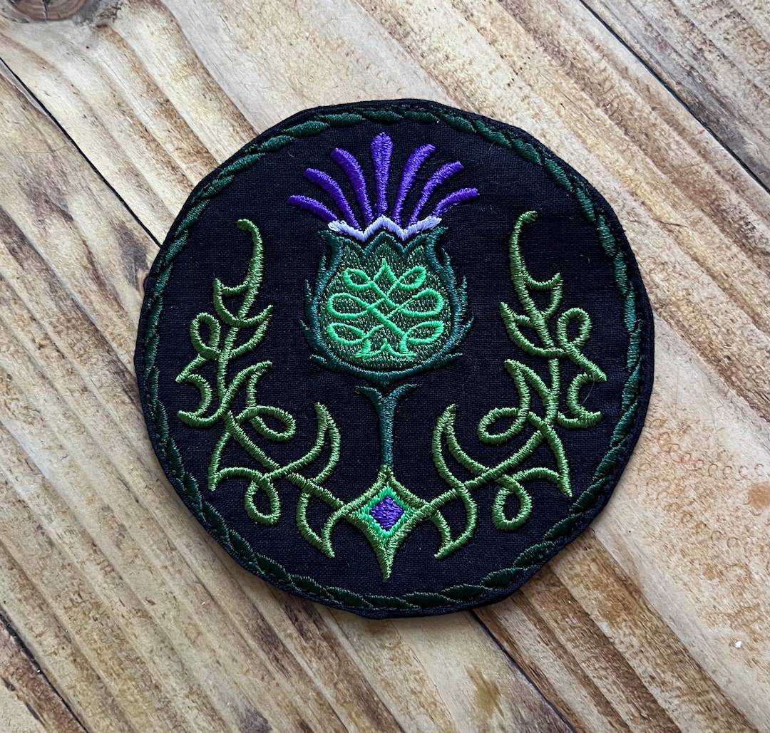 Thistle Embroidered Sew on Patch, Thistle Gift Idea, Thistle Patch ...