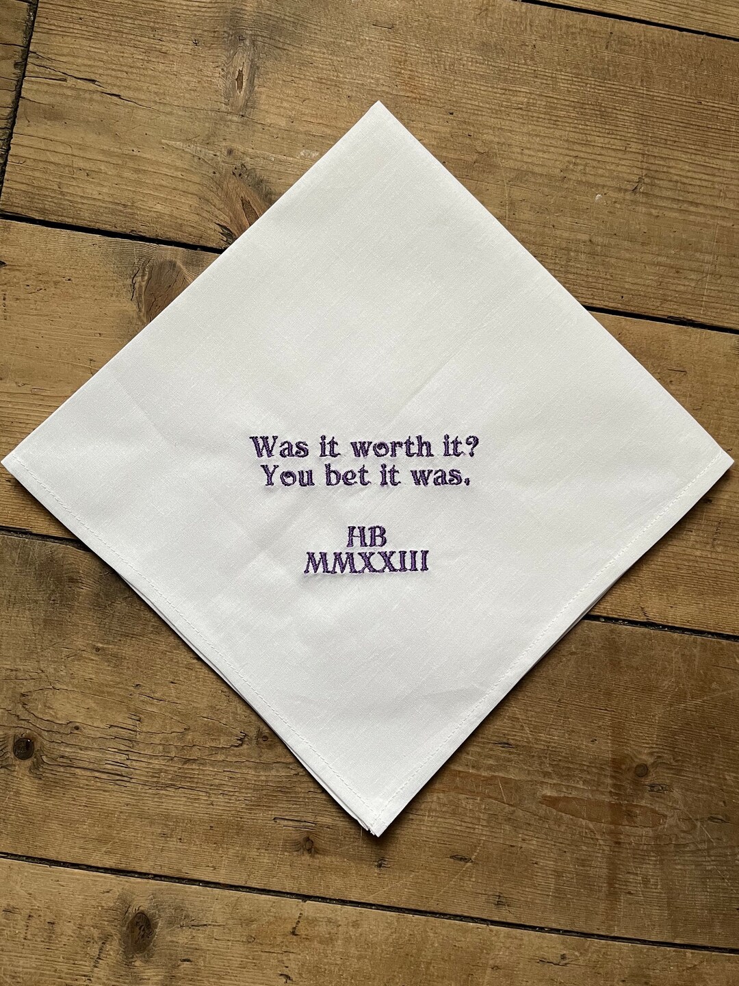Embroidered Handkerchief, Personalised Handkerchief, Custom Hanky ...