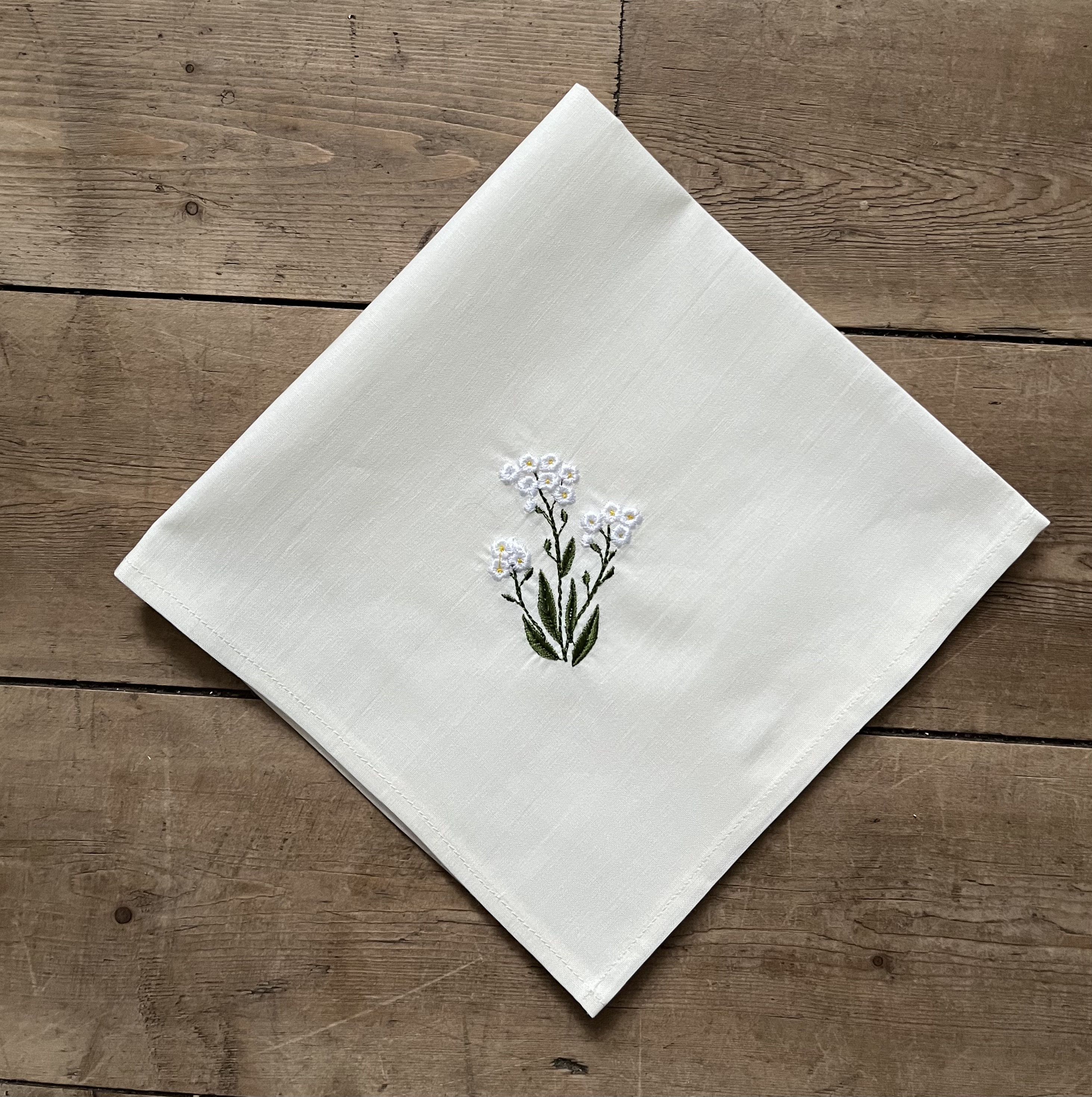 Embroidered Handkerchief Daisy Hanky White Flowers Cotton Handkerchief Embroidered Flowers Hanky Daisies Gift Idea Etsy