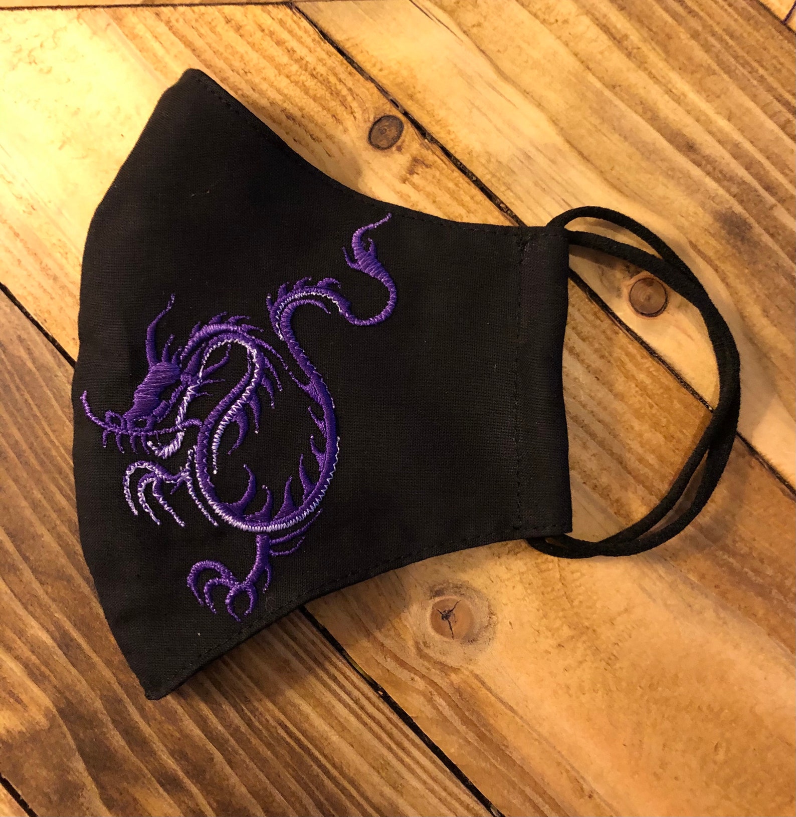 Dragon Embroidered Handmade Double Layered Face Mask | Etsy