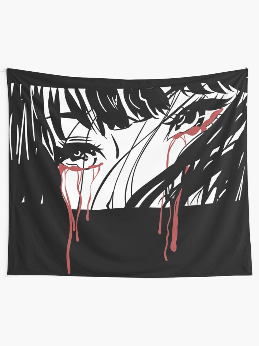 Crying Girl Wall Tapestry, Blood Aesthetic Tapestries Gift for Unisex ...