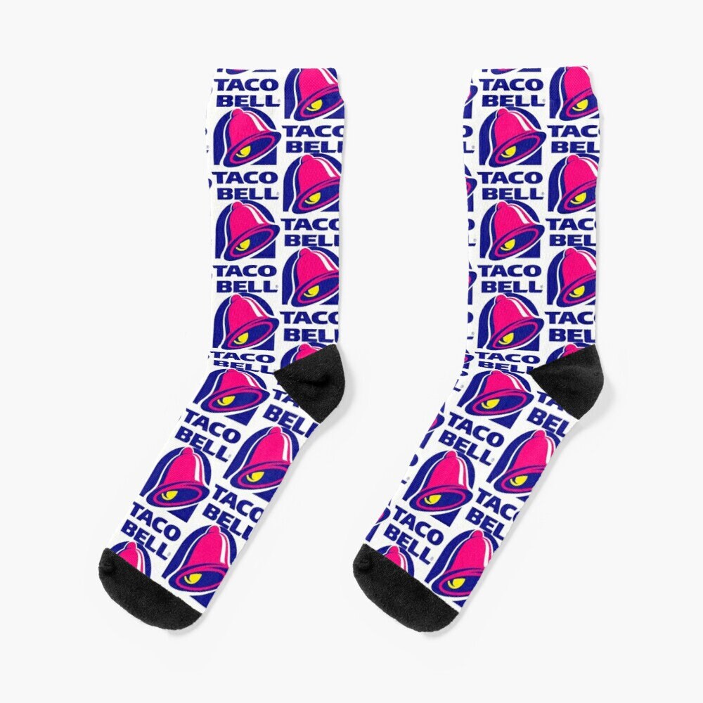 Taco Bell Logo Socks, Food Funny Socks Gift Idea, Custom Socks Gift ...