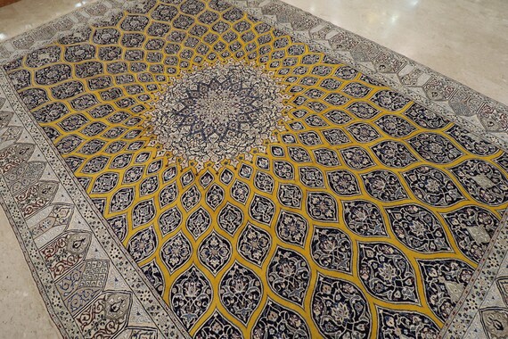 Gold Color 13x19.6 Larger Area Rug Wool Silk Natural Colors - Etsy