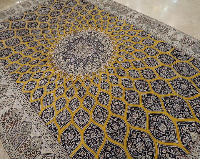 Gold Color 13x19.6 Larger Area Rug Wool Silk Natural Colors - Etsy