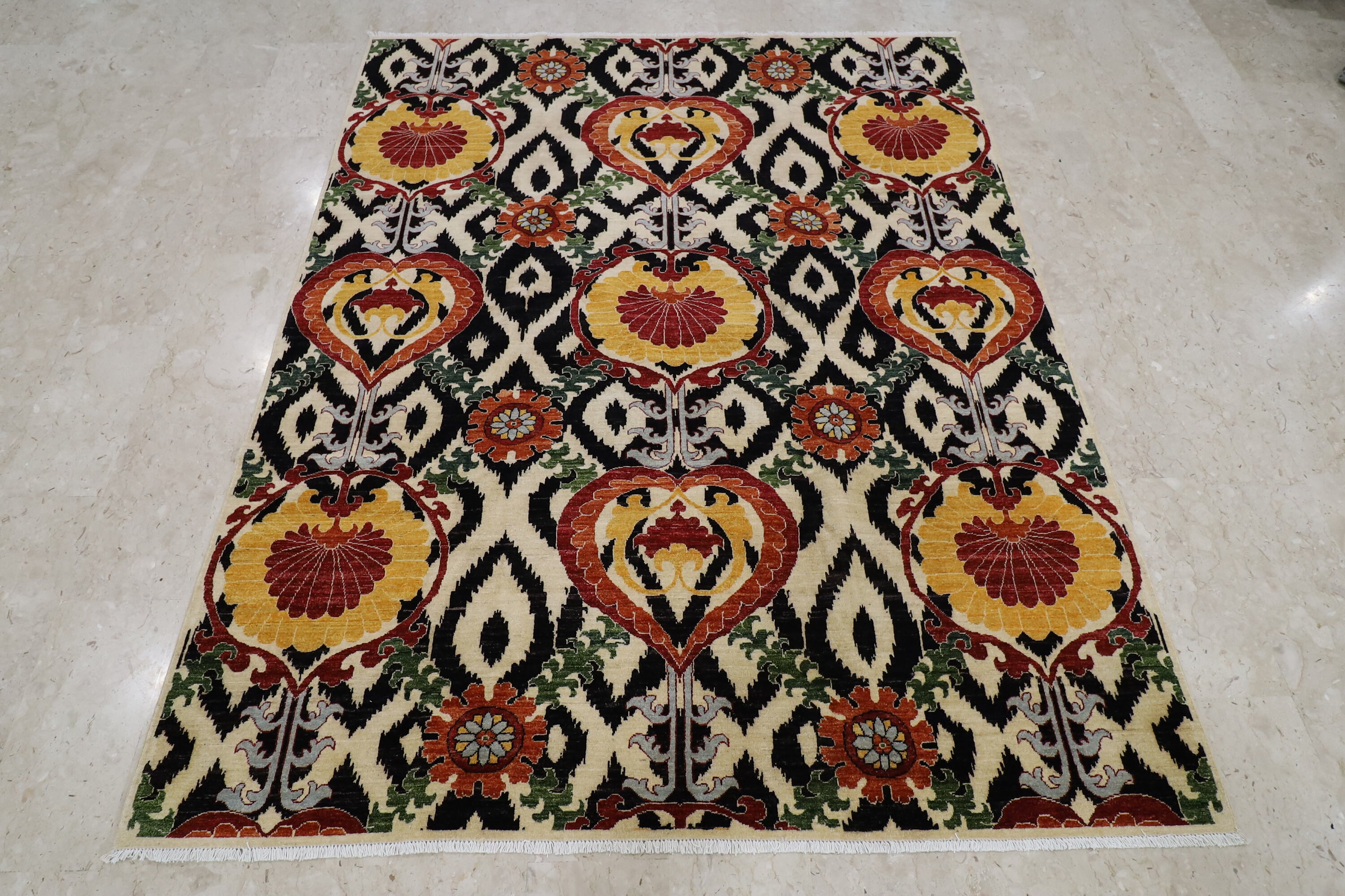 8x9.10 ft Area Rug Hand Knotted Rug Bedroom Rug Living | Etsy