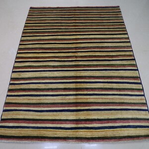 Gabbeh 5x6.7 Area Rug, Afghan Hand Knotted Rug, Rug for Living Room ...