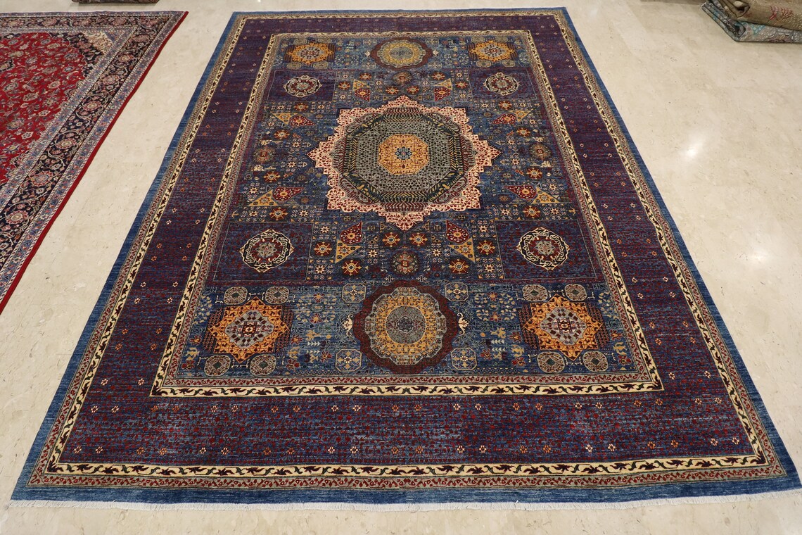 12x14.9 Mamluk Area Rug Wool Natural Colors Afghan Hand | Etsy