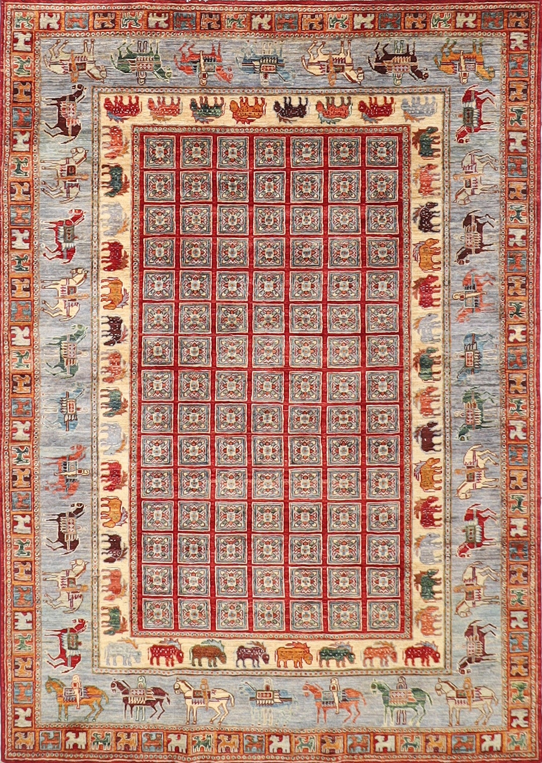 6x8 Pazyryk Area Hand Knotted Rug, 5'9x8'1 Ft Rug for Bedroom, Rug for ...