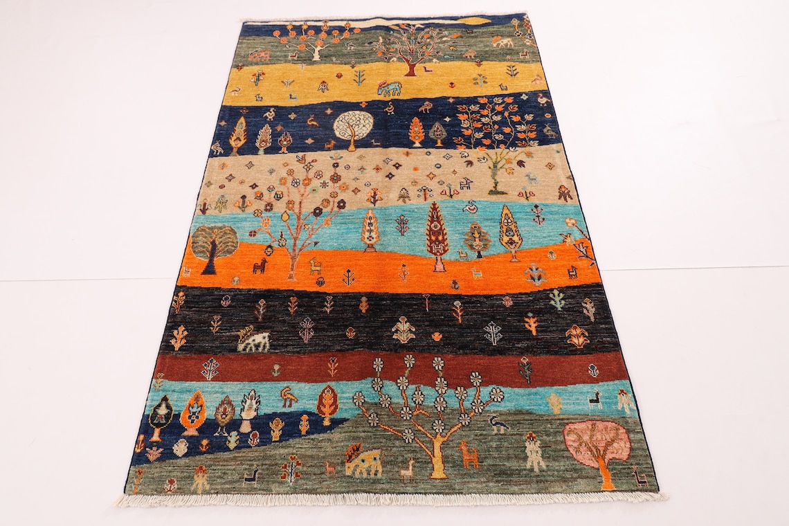 Landscape 4x6 Area Rug Wool Natural Colors Afghan Hand - Etsy