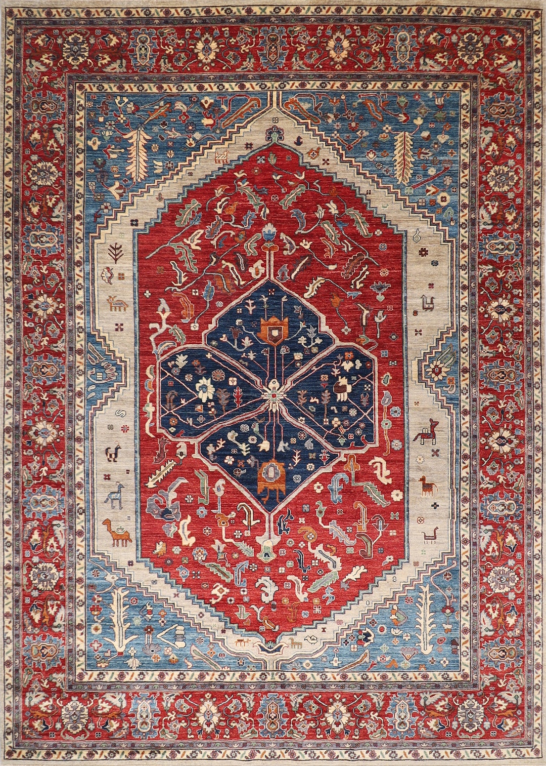 9x12 Heriz Rug, Tribal Rug, Hand Knotted Rug, Rug for Bedroom, Rug for ...