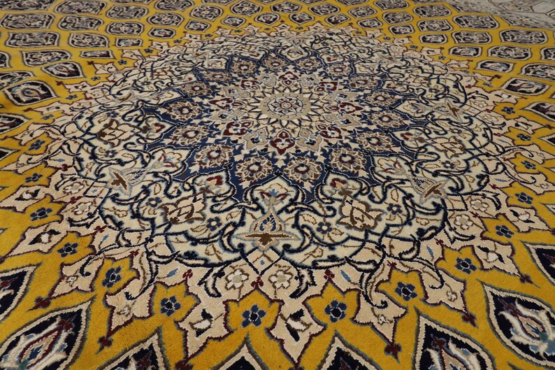 Gold Color 13x19.6 Larger Area Rug Wool Silk Natural Colors - Etsy