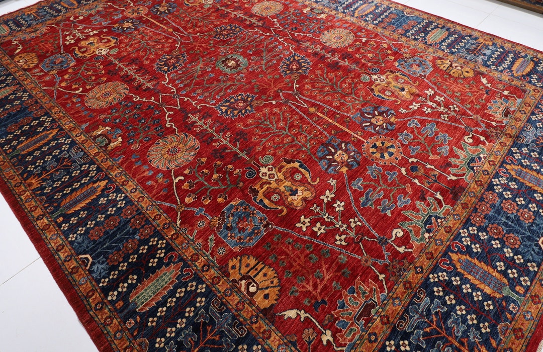 10x14 Ft Bidjar Red Area Rug, Afghan Hand Knotted Rug, Rug for Living Room , Home Decoration ...