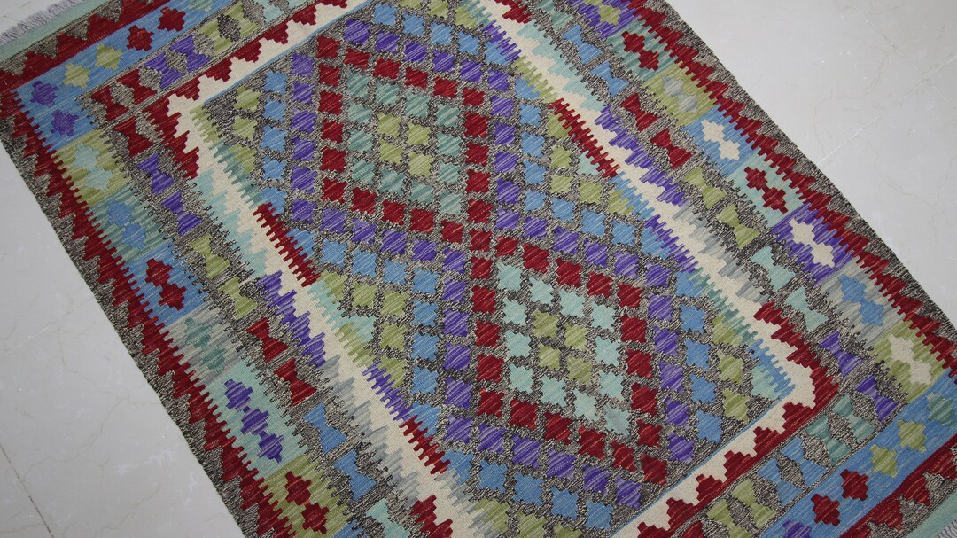 4x6 Kilim Area Rug, Handmade Kilim Area Rug Wool Natural Colours Afghan ...