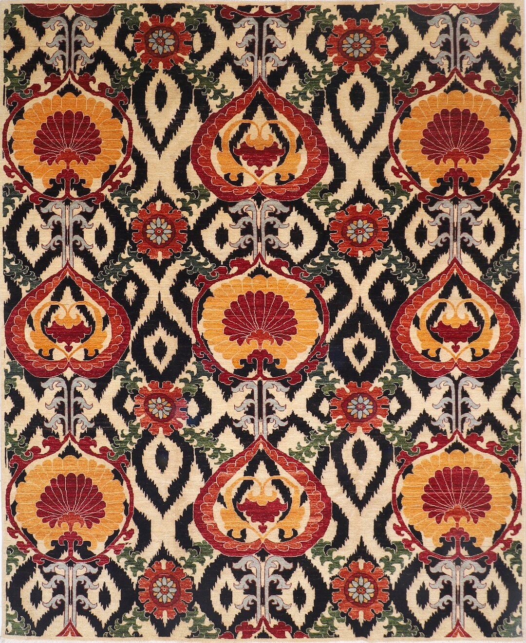 8x9'10 Ft Area Rug Hand Knotted Rug Bedroom Rug Tribal Rug Office Rug ...