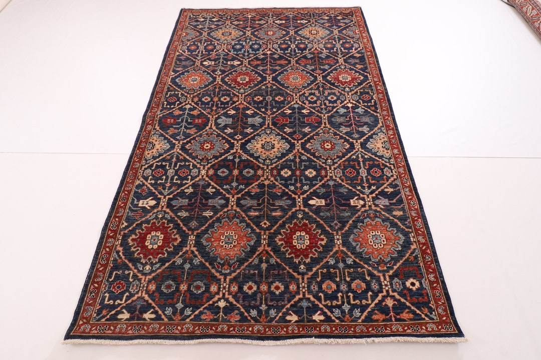 5x8 Ft Aryana Navy Blue Area Rug 4'10x7'10 Hand - Etsy