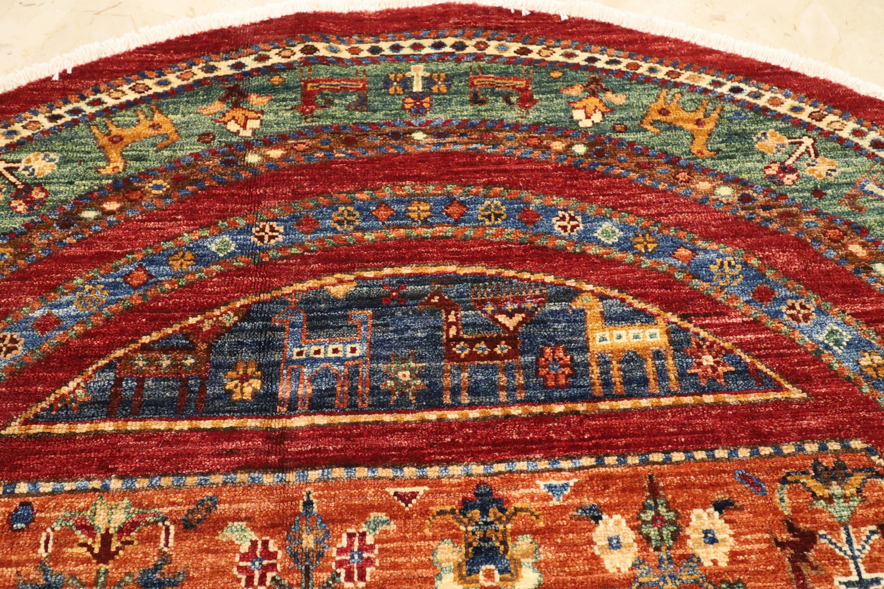 Handmade 5x5 Area Round Rug Wool Natural Colors Afghan - Etsy