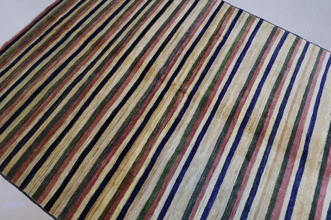 Gabbeh 5x6.7 Area Rug, Afghan Hand Knotted Rug, Rug for Living Room ...