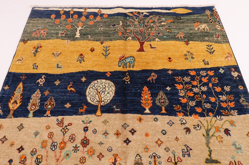 Landscape 4x6 Area Rug Wool Natural Colors Afghan Hand - Etsy