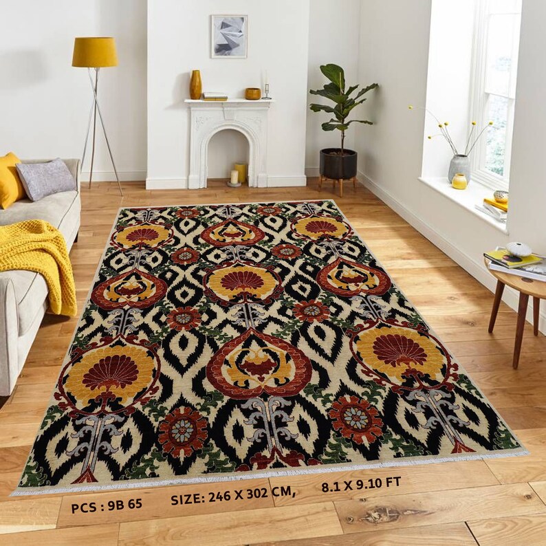 8x9.10 Ft Area Rug Hand Knotted Rug Bedroom Rug Living - Etsy
