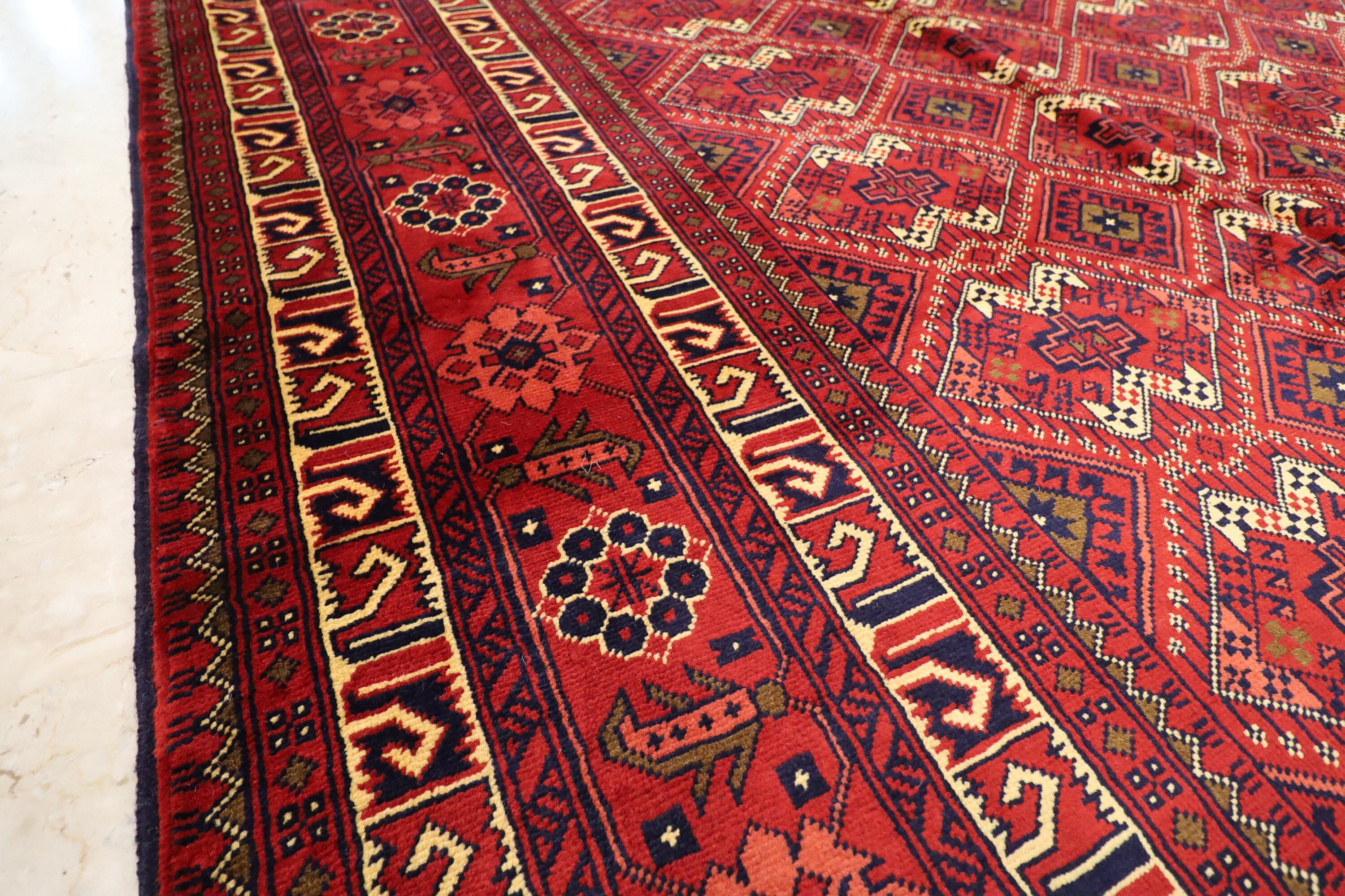 9.4 x 12.5 Afghanische Rand Teppich Wolle natürliche Farben | Etsy