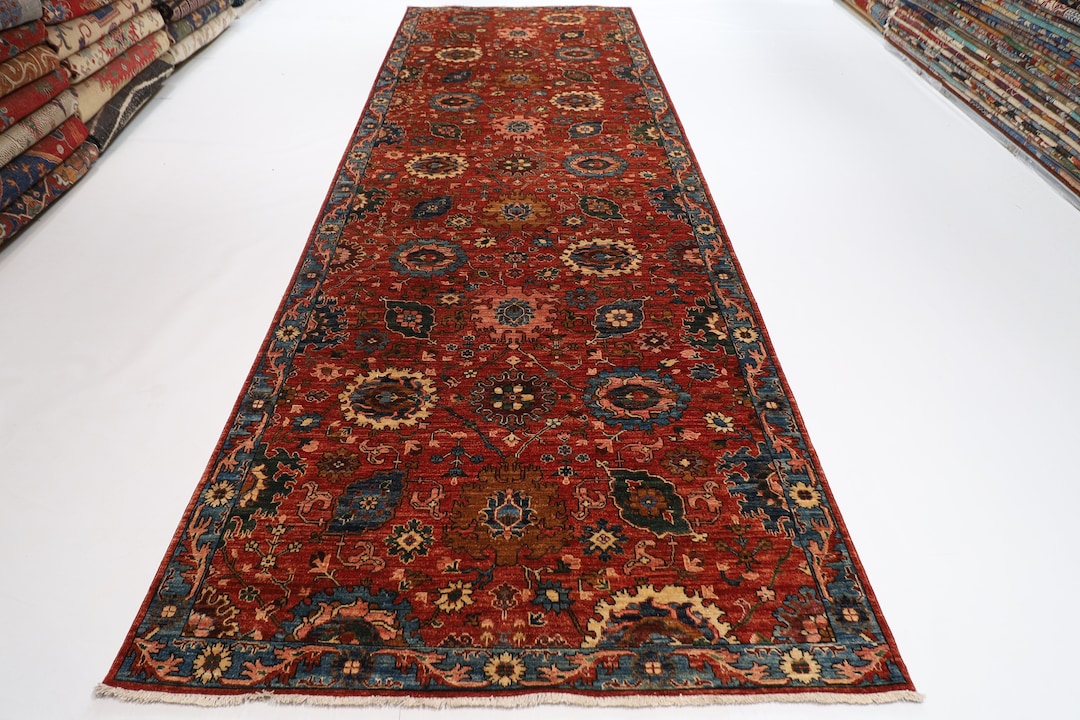 15 Ft Bidjar Red Hallway Runner Hand Knotted Rug, 5'2x15'1 Ft Entryway ...