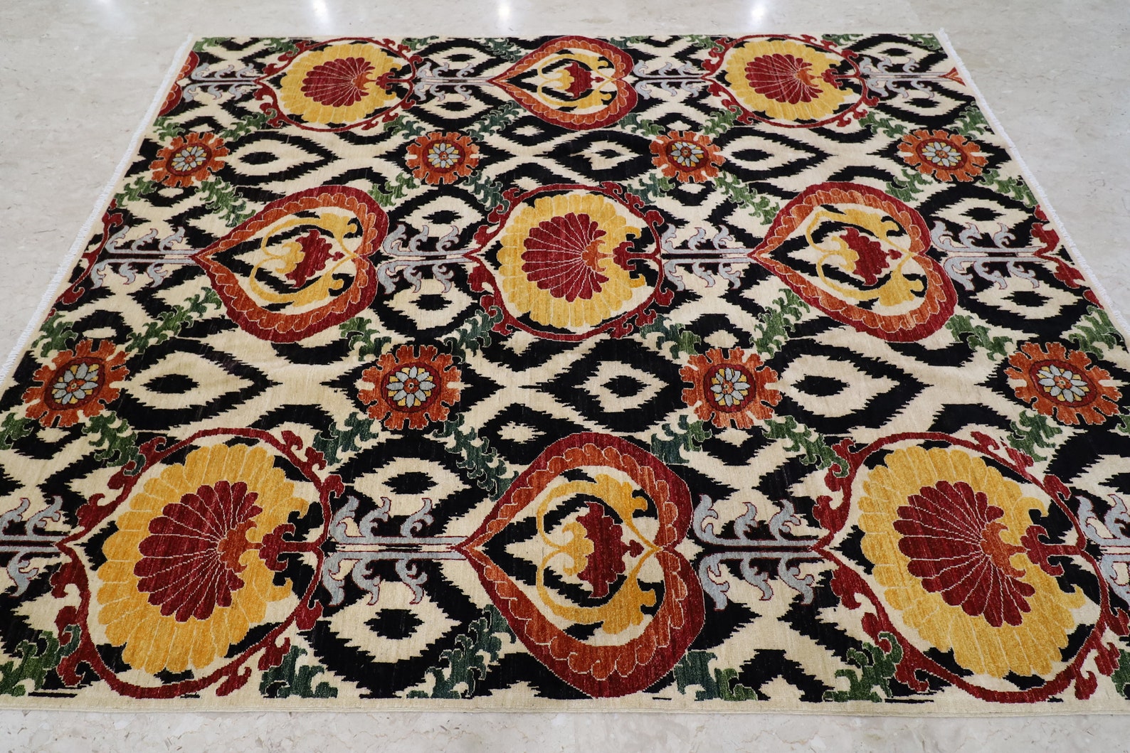 8x9.10 Ft Area Rug Hand Knotted Rug Bedroom Rug Living - Etsy