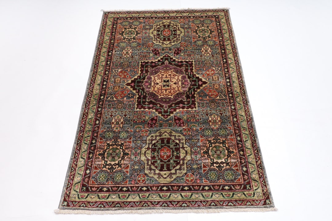 3x5 Ft Mamluk Area Hand Knotted Rug 3.4 X 5 Ft Rug for - Etsy