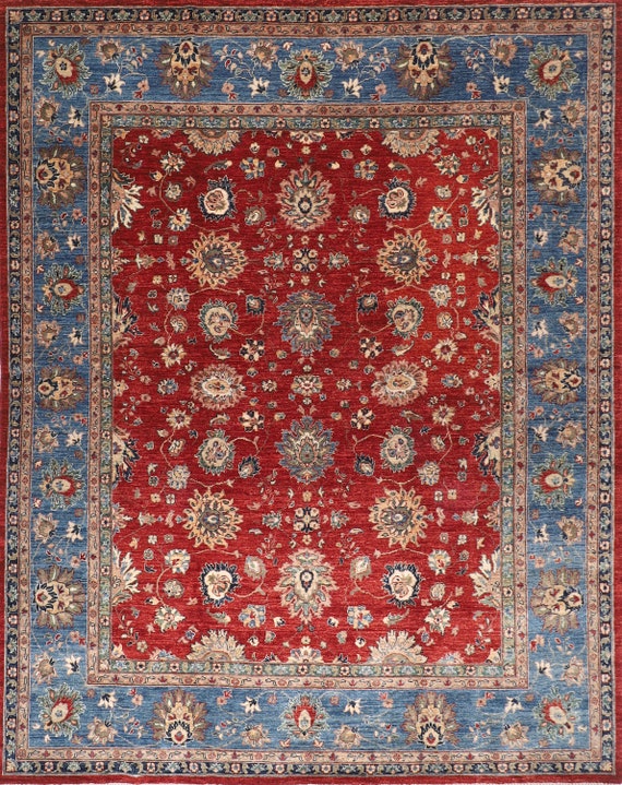 Red 8x9.9 Area Rug Afghan Tribal Hand Knot Rug Bedroom Rug - Etsy