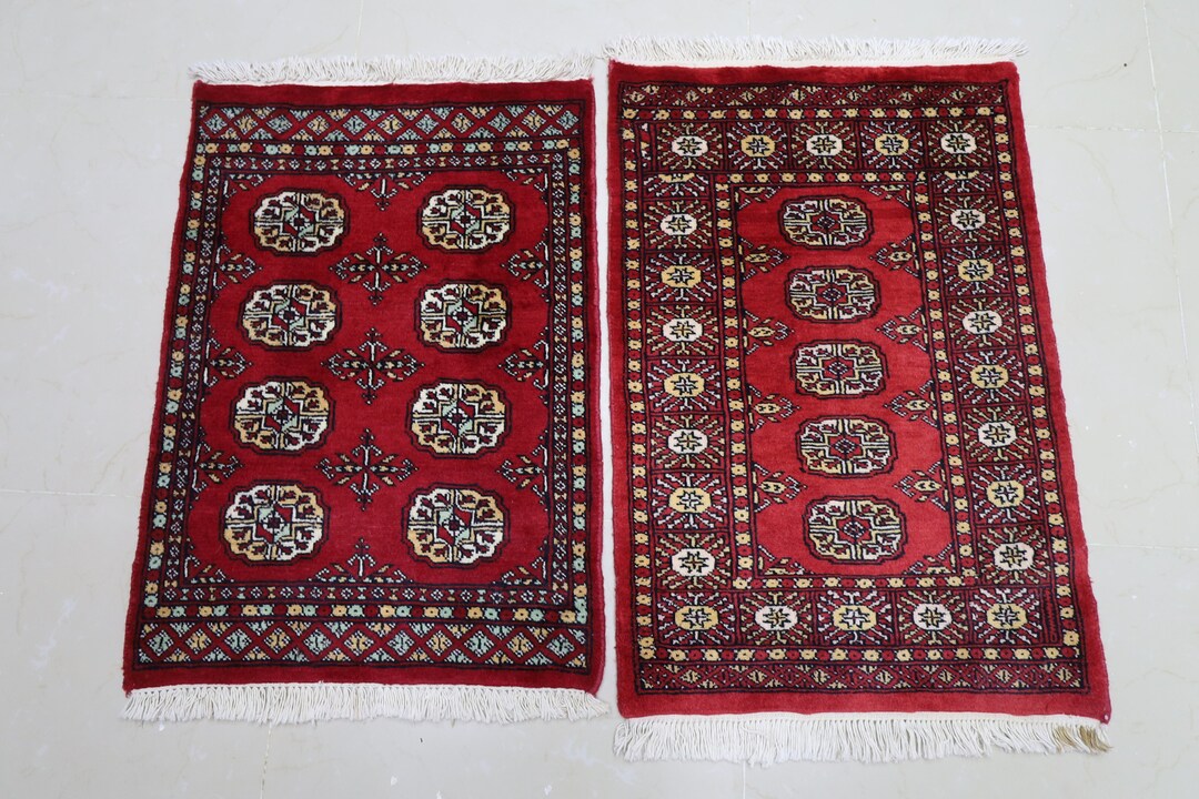 2 Pics Afghan Red 2x3 Area Rug, Afghan Hand Knotted Rug, Rug for Living ...