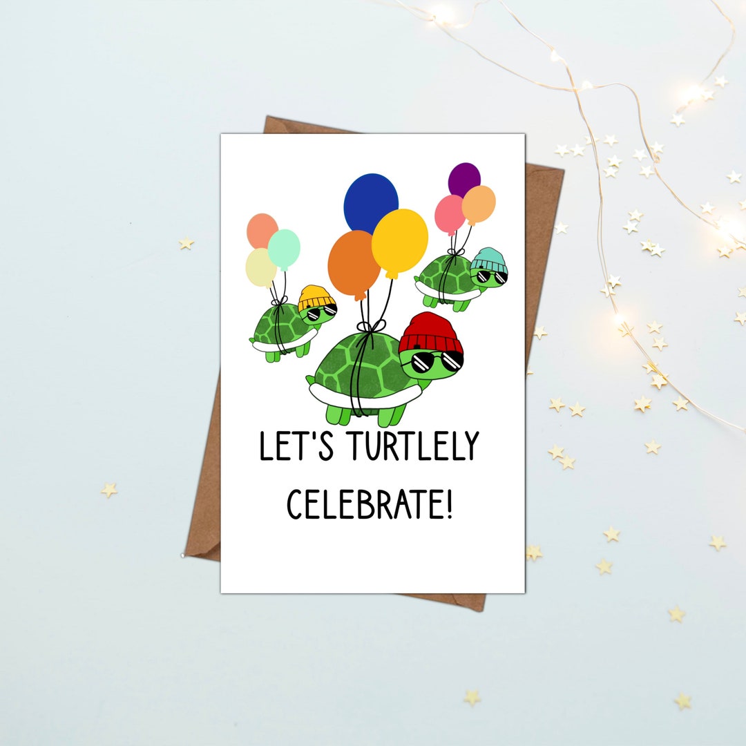 Let's Turtlely Celebrate, Turtle Celebration, Animal Birthday Party ...