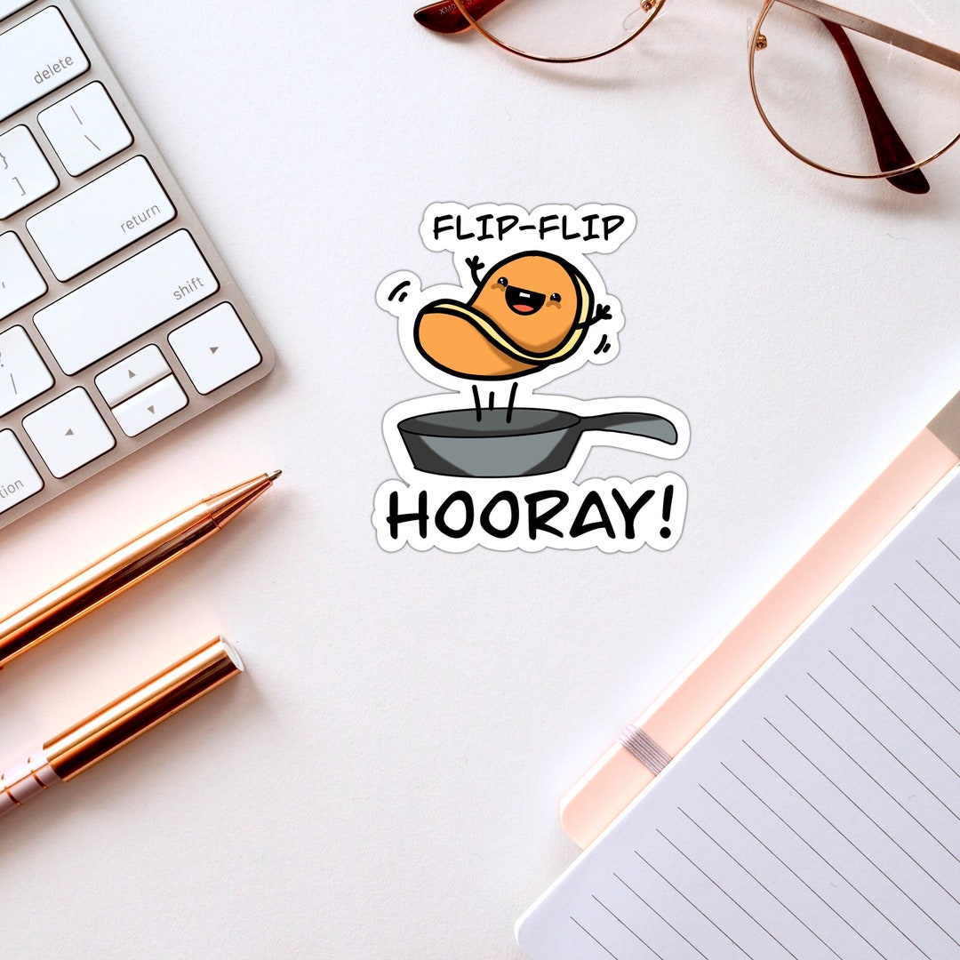 Flip Flip Hooray Pancake Food Pun Vinyl Sticker - Etsy