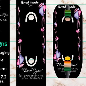 Pen Packaging. Glitter Pen Card - Etsy