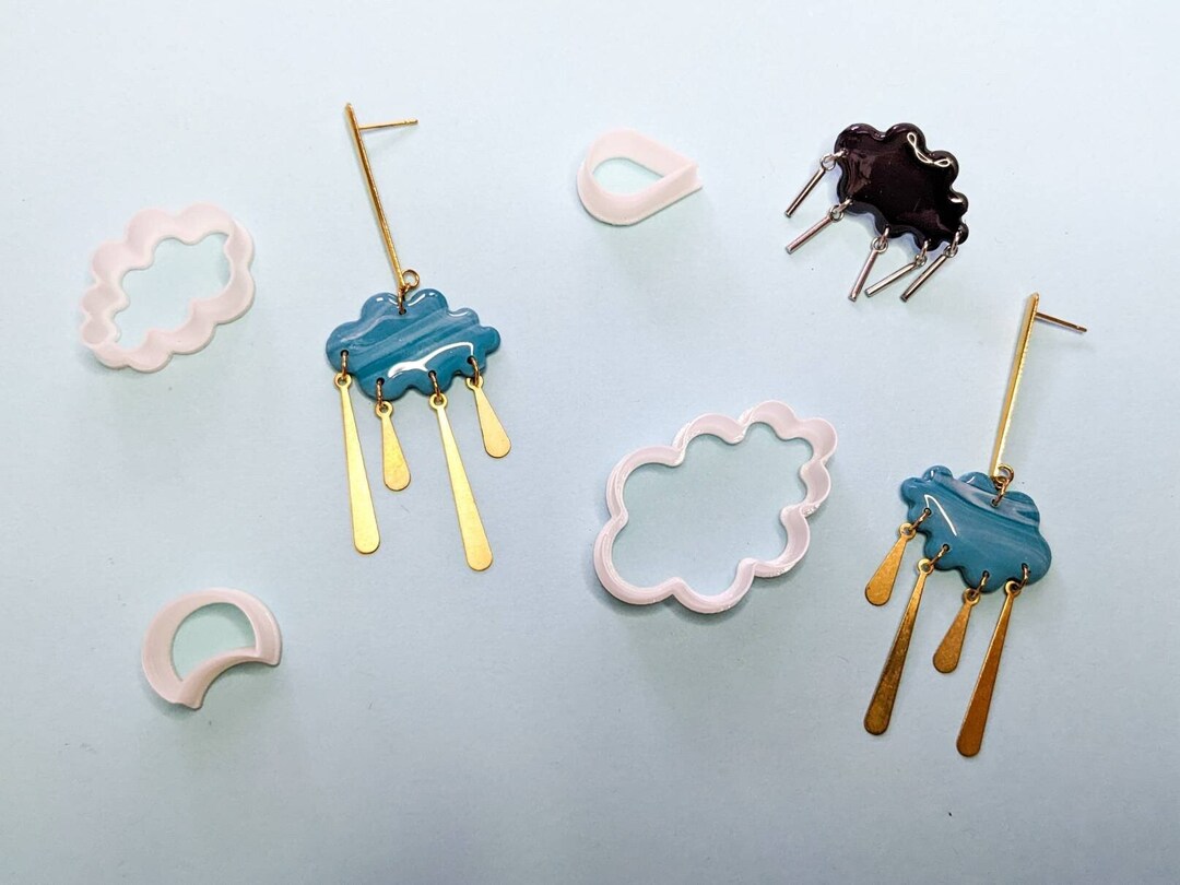 Cloud Cutter , Moon Cutter and Rain Drop Cutter Polymer Clay Tools - Etsy