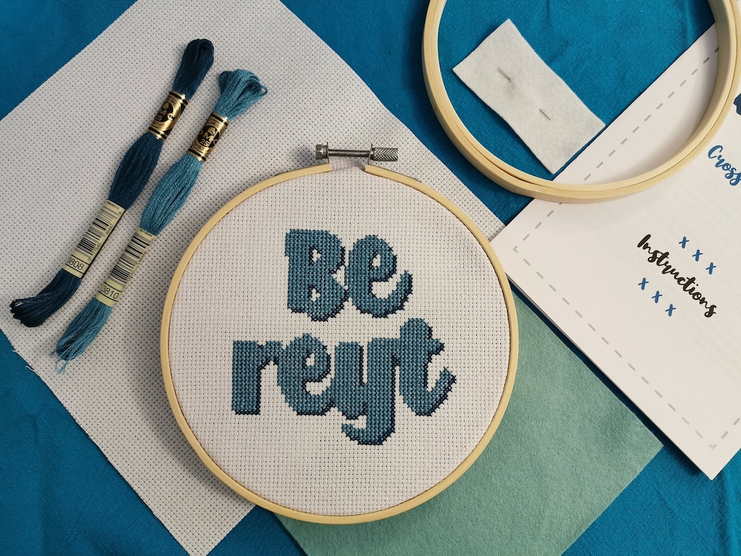 Be Reyt Cross Stitch Kit - Etsy UK