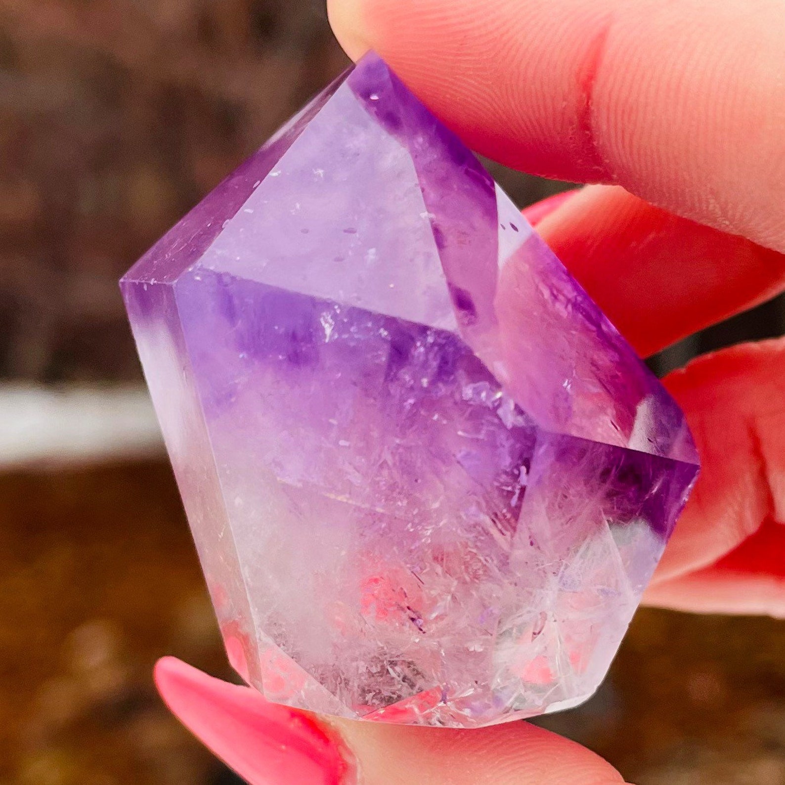 Sparkly Amethyst Crystal Tower Irregular Shape With Rainbow | Etsy