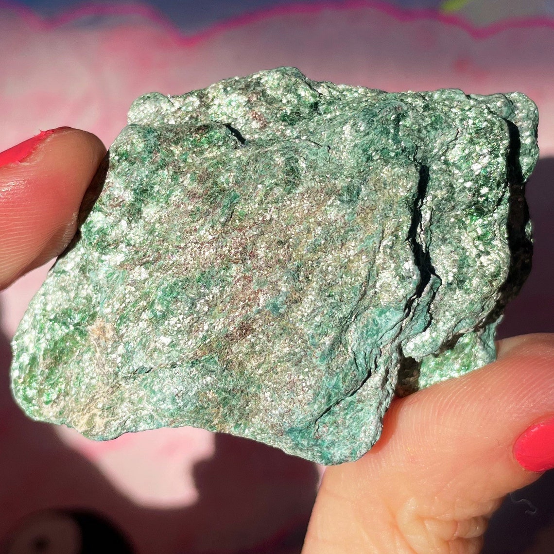 Sparkly Raw Fuchsite Rough Crystal Green Mica | Etsy