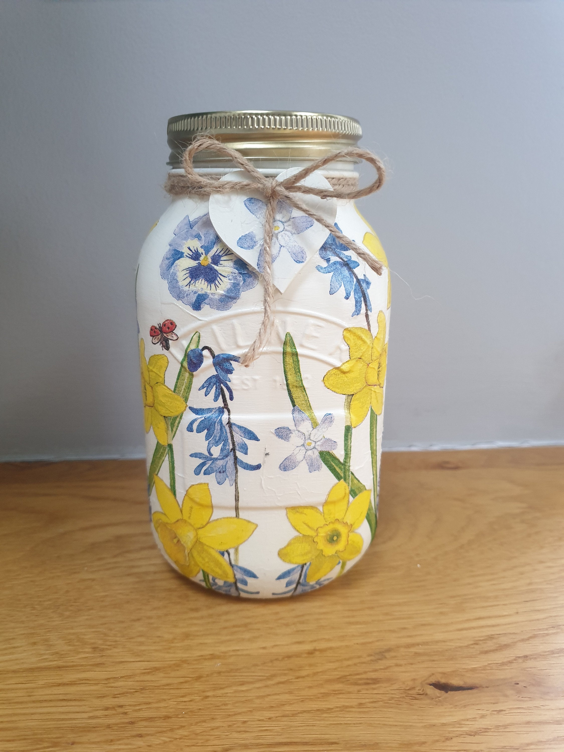 Spring Flowers Storage Jar Kilner Jars Storage Shabby Chic - Etsy UK