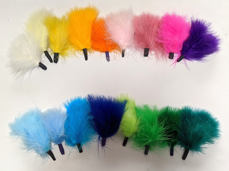 MARABOU FEATHER Puff / Tuft multiple Colours Feathers - Etsy