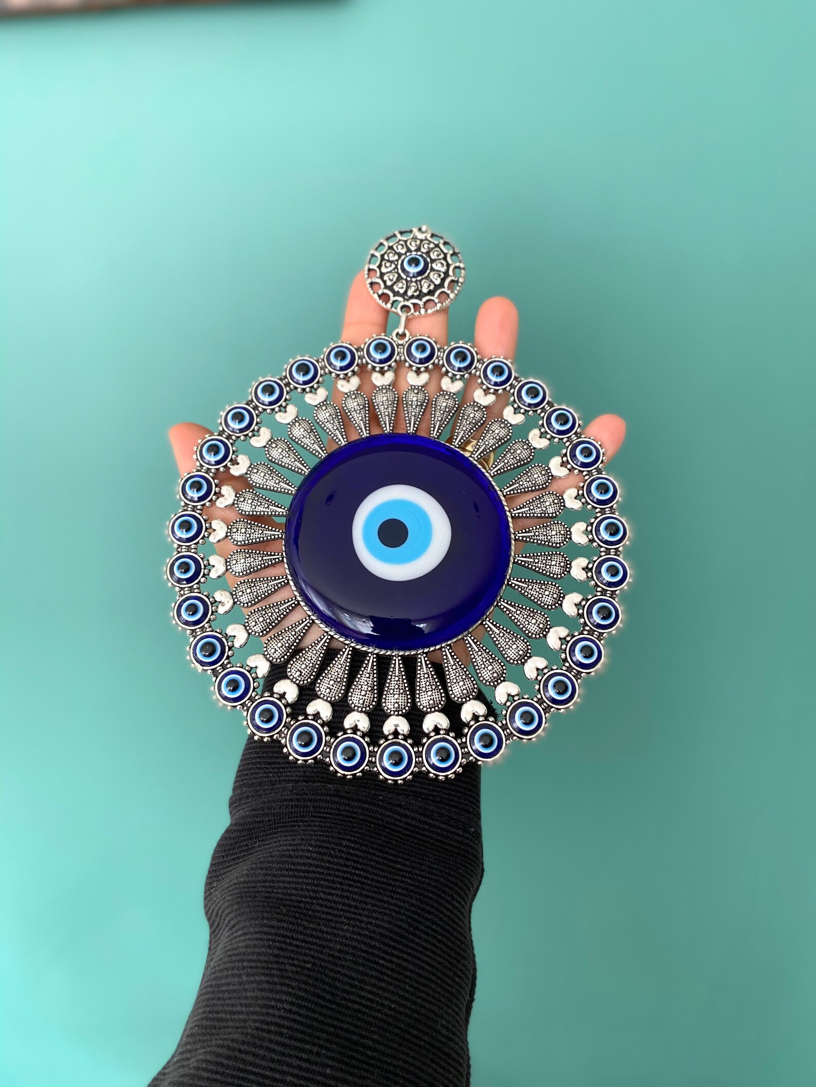 Evil Eye Wall Hanging With Many Beads Arabic Wall Art - Etsy