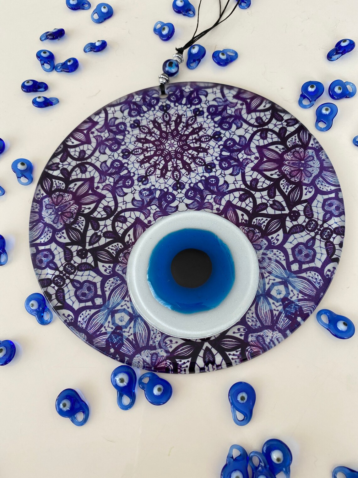 Evil Eye Wall Decor Evil Eye Home Decor Purple Glass Evil | Etsy