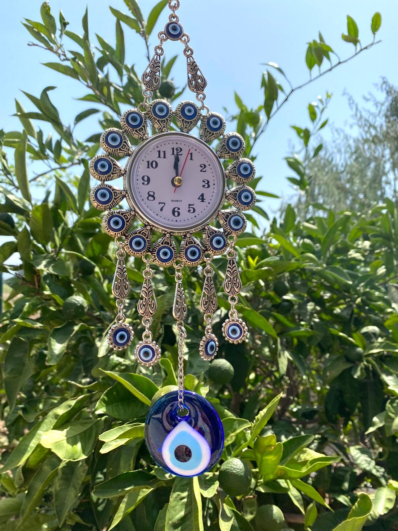 Evil Eye Wall Clock: Handmade Amulet, Home Office Decor - Etsy